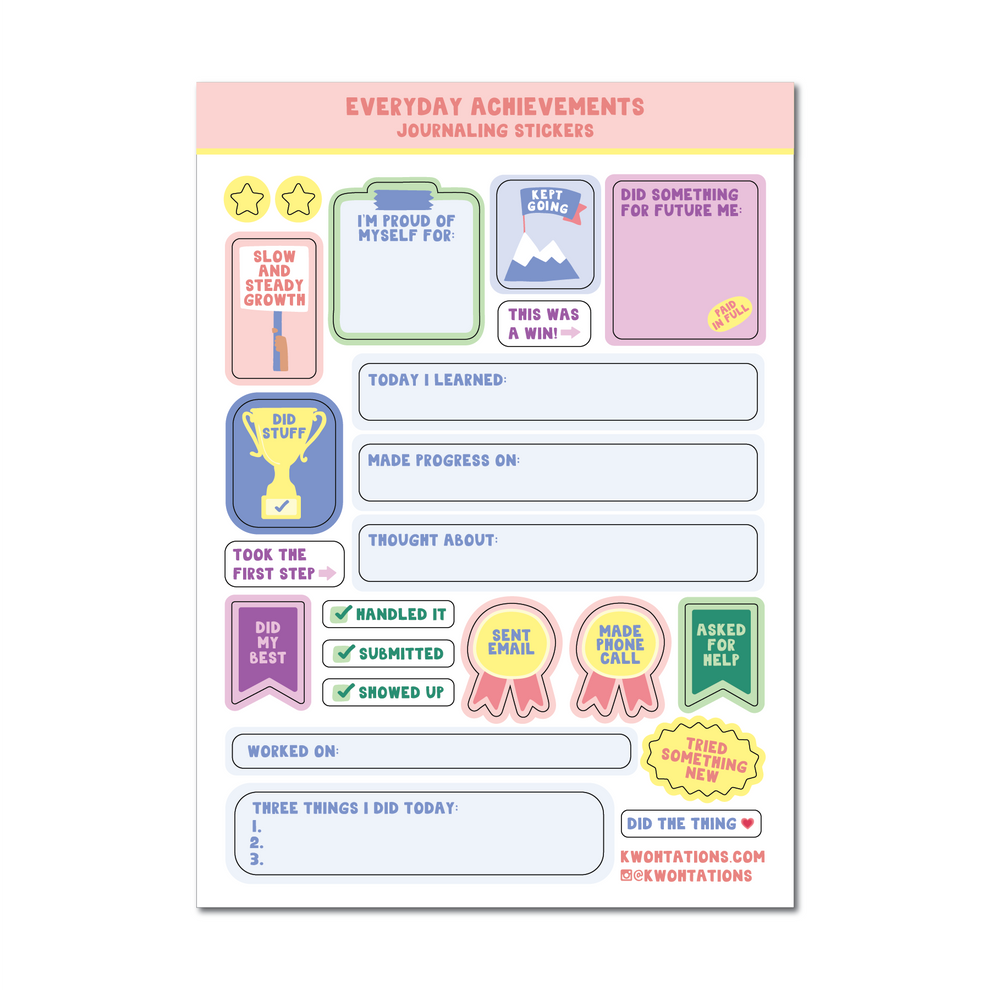 Everyday Achievements – Writable Paper Planner Sticker Sheet ...